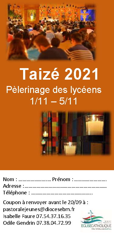 Pélé lycéen à Taizé - Diocèse de Belfort - Montbéliard